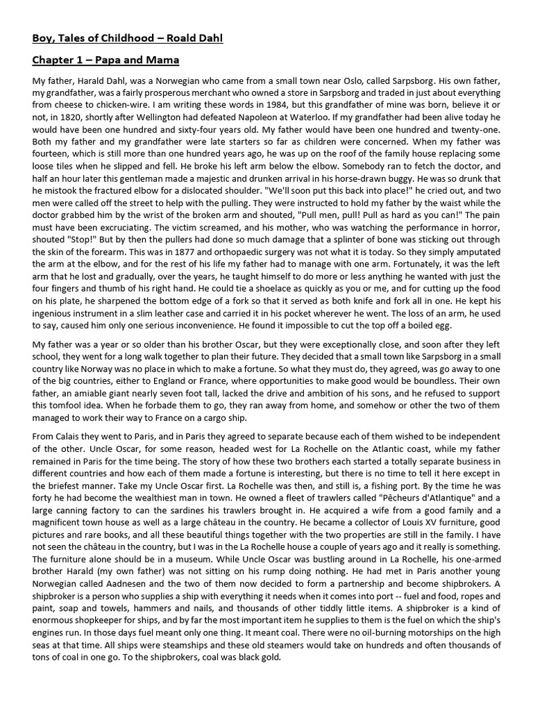 Boy, Tales of Childhood - Chapter 1 Script | PDF