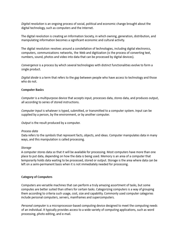 Introduction To Information Technology | PDF | Server (Computing) | Personal Computers