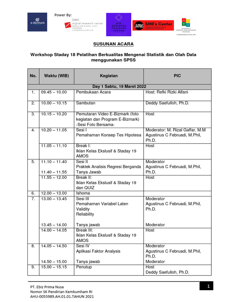 Workshop Statistik SPSS Berkualitas | PDF