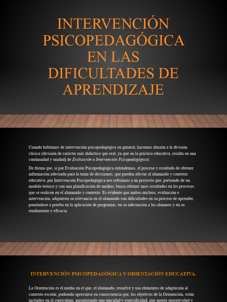 Intervención Psicopedagógica en Las Dificultades de Aprendizaje | Descargar gratis PDF | Plan de ...