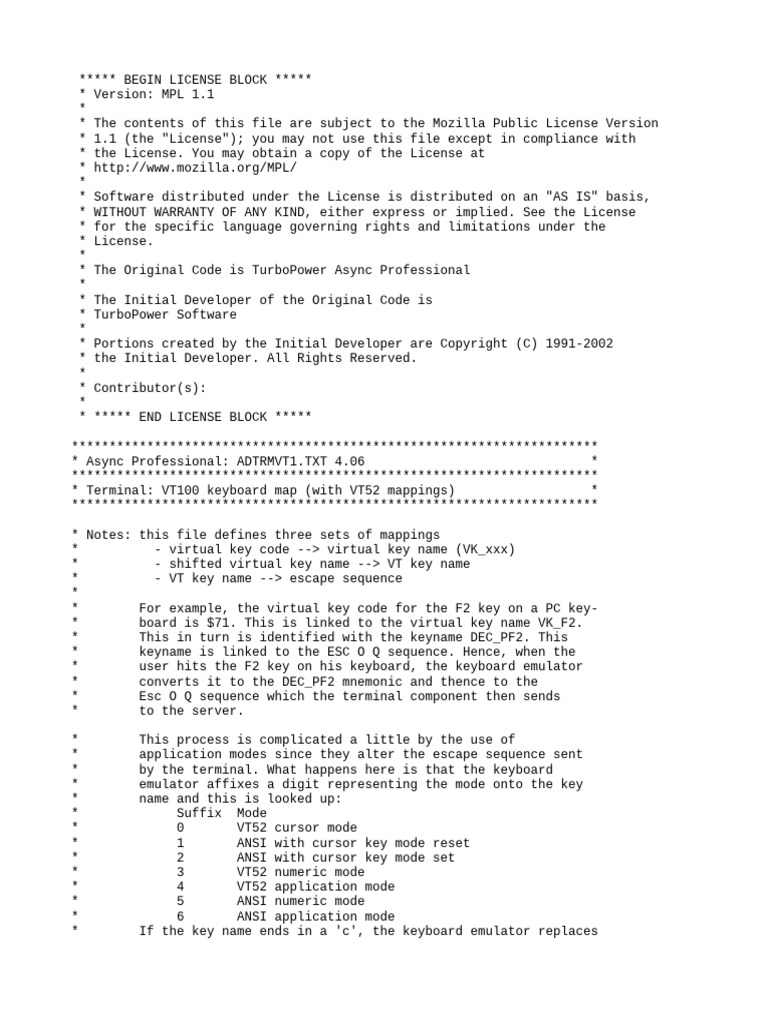 VT 100 Keymap | PDF | Human–Computer Interaction | Input/Output