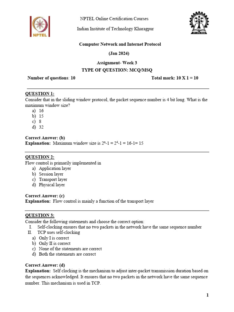 CNIP Assignment 03 | PDF | Transmission Control Protocol | Telecommunications