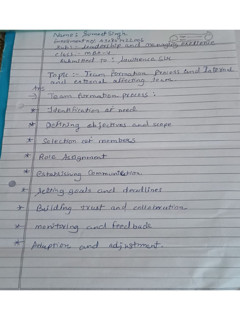 Leadership and Managing Excellence Assignment Submitted by Sumit Singh MBA 4 | PDF