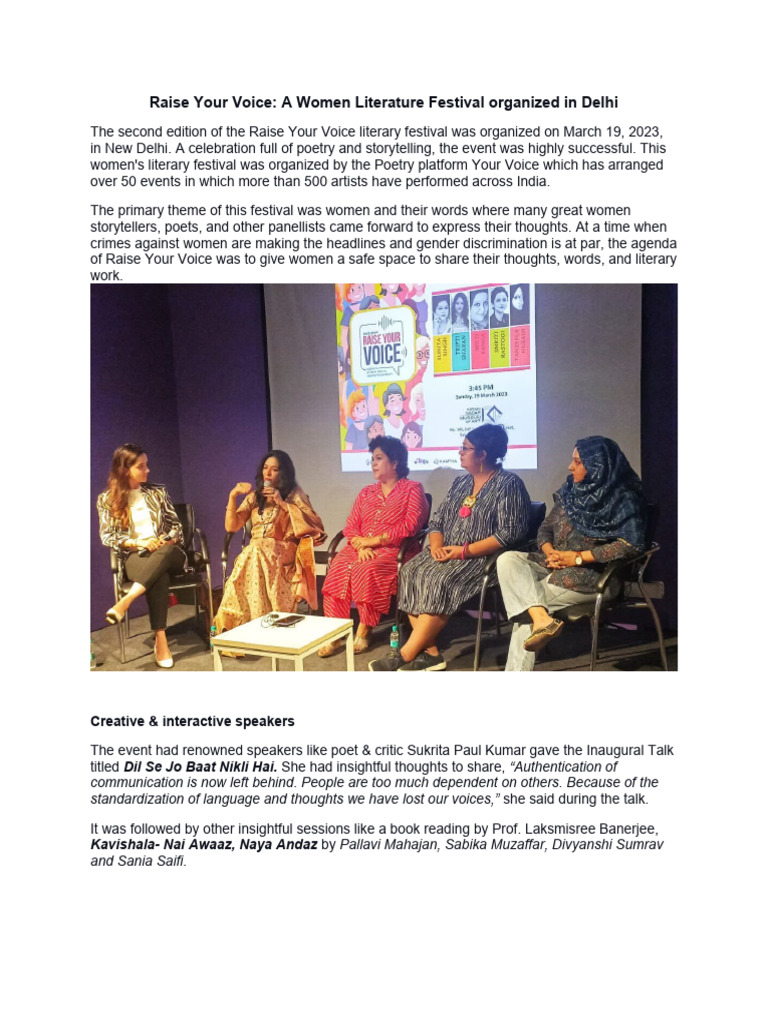 Press Relase Raise Your Voice | PDF