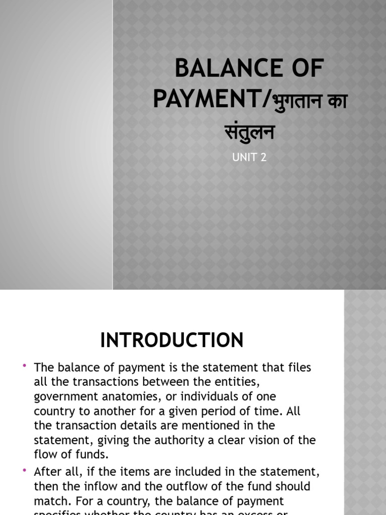 Balance of Payment | PDF