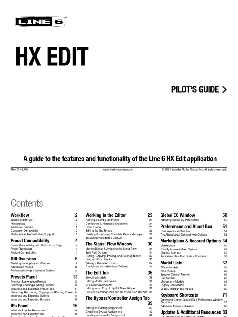 HX Edit Pilots Guide 3.70 - English | PDF | Window (Computing) | Mac Os