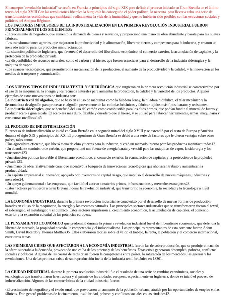 4 La Primera Revolucion Industrial | PDF | Revolución industrial ...