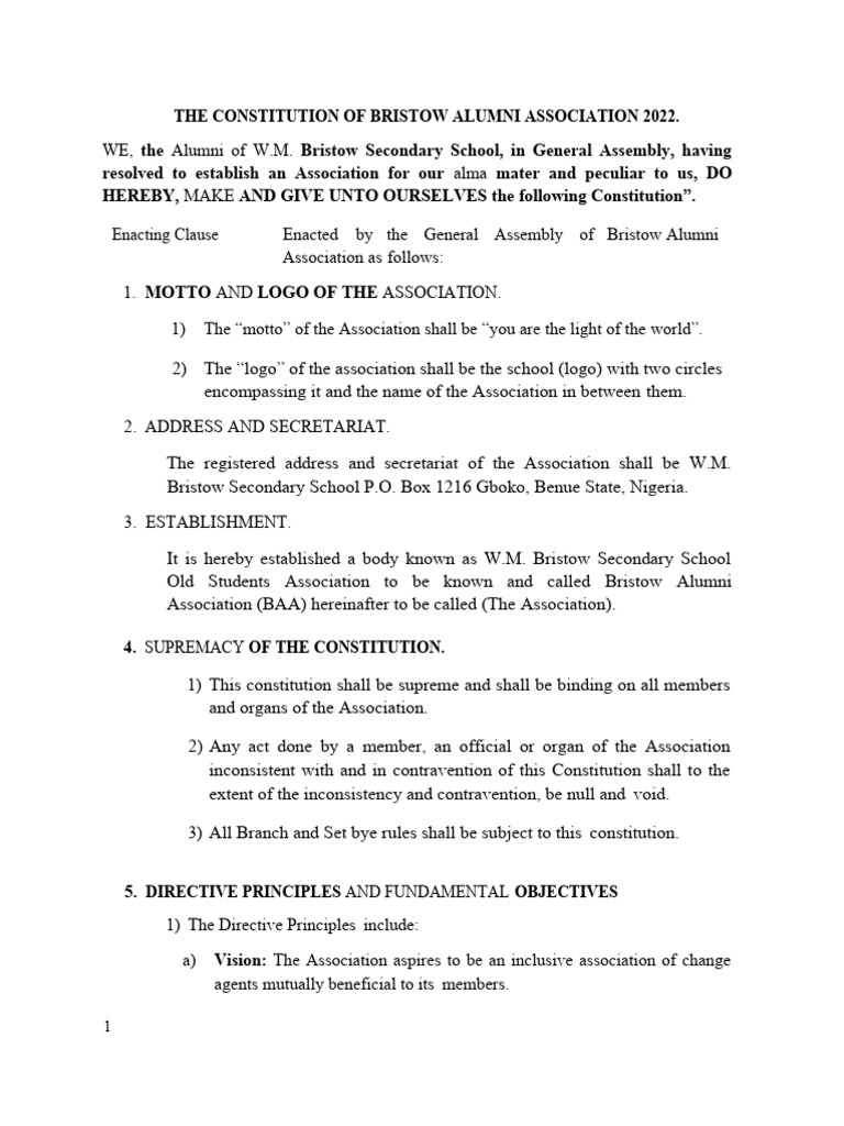 2022 BAA Constitution Amended | PDF | Board Of Directors | Oath Of Office