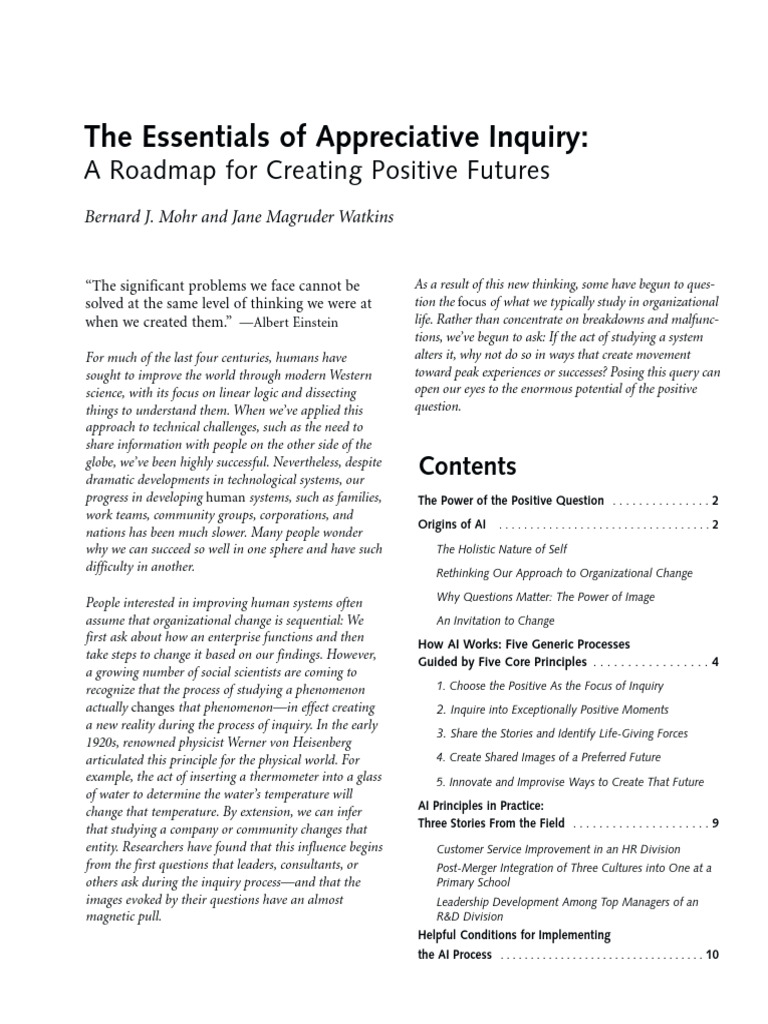 The Essentials of Appreciative Inquiry | PDF | Artificial Intelligence ...