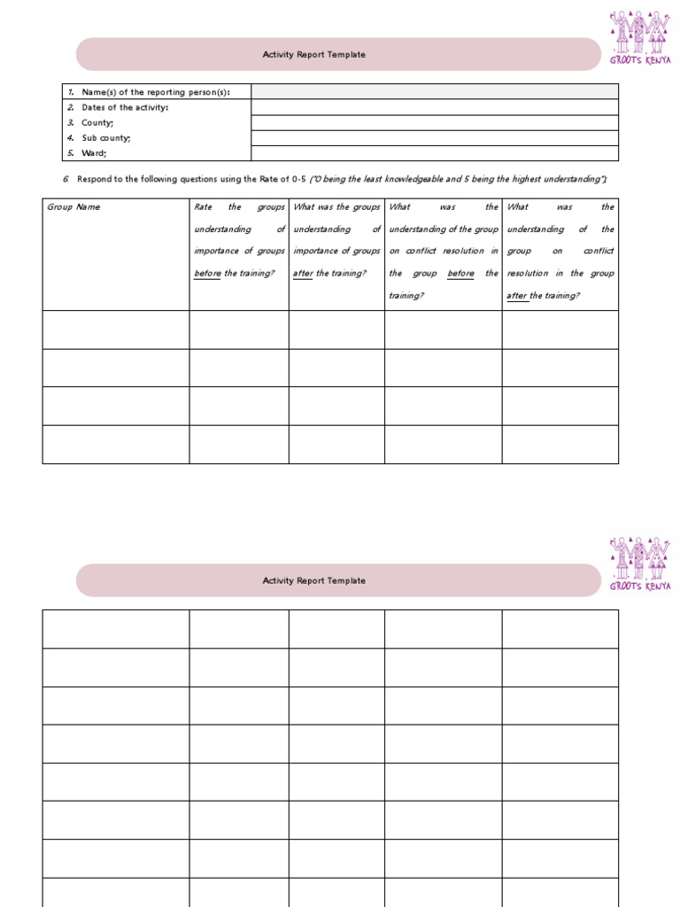 Mentorship On Group Dynamics Training - Reporting Template | PDF