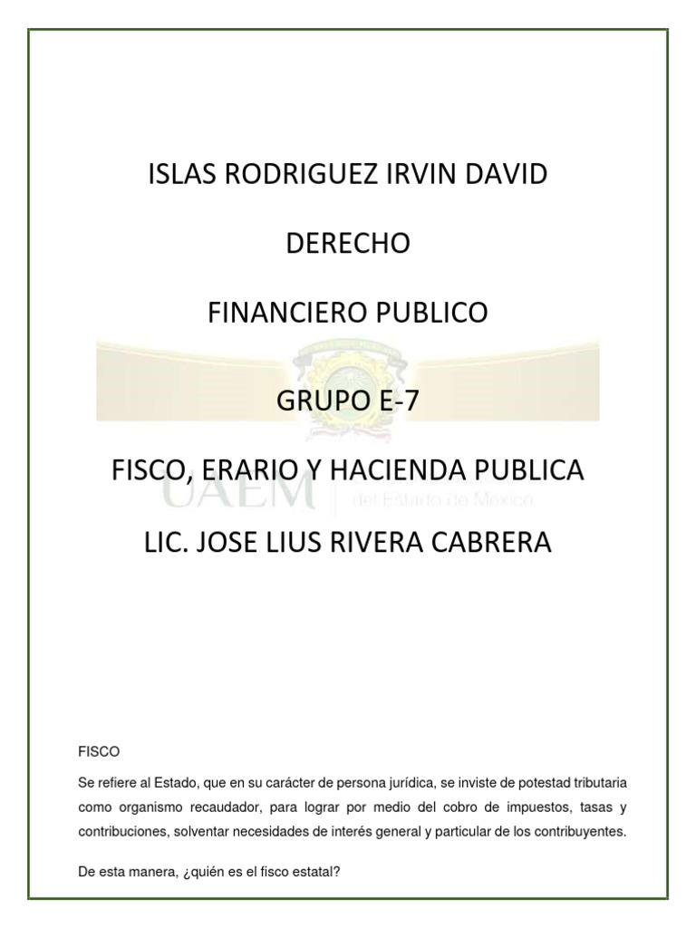 Fisco Erario y Hacienda Publica Islas | PDF | Impuestos | Economias