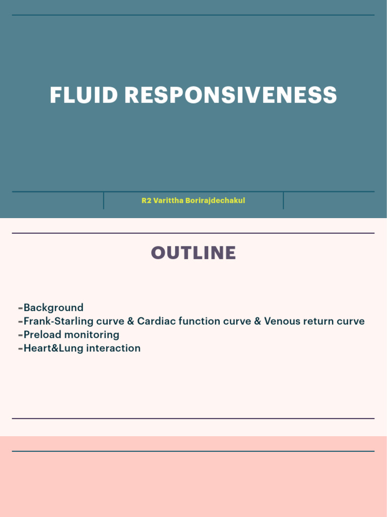 Fluid Responsiveness | PDF | Blood Pressure | Hemodynamics