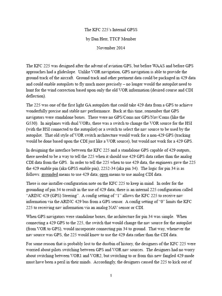KFC 225 Internal GPSS Overview 2014-11-01 | PDF | Global Positioning ...