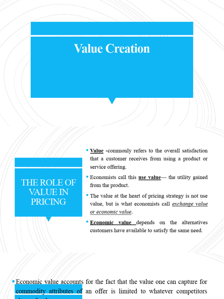 Value Creation | PDF | Value (Economics) | Economics