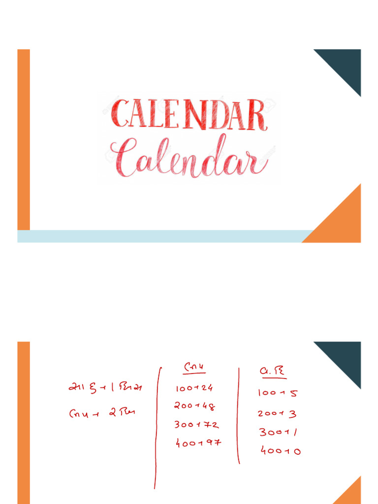 11 - Calendar Part 2 - 796224725458 | PDF