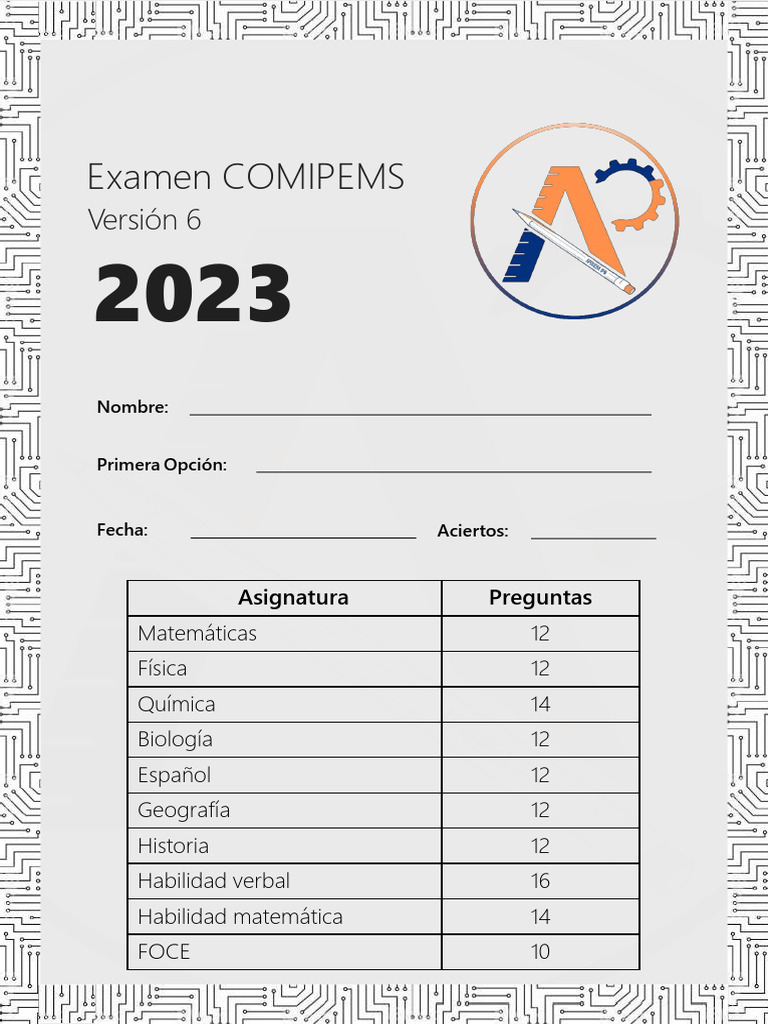 EXAMEN SIMULACRO COMIPEMS - Versión 6 - 2022 | PDF | Ecología | Redox