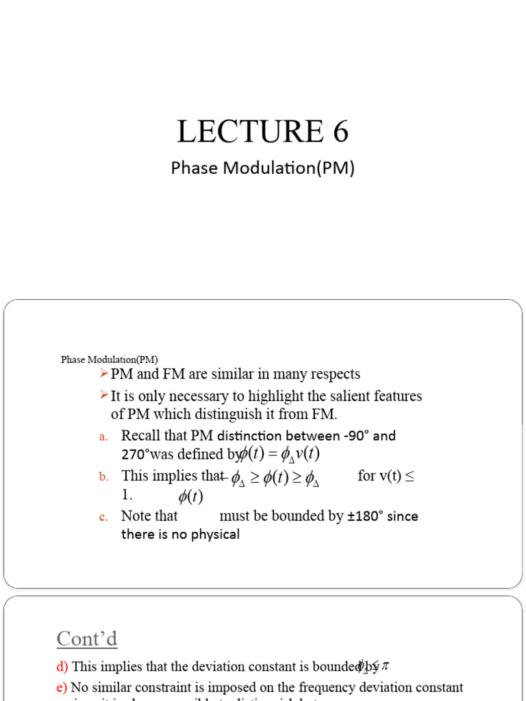 Lecture 6 | PDF | Frequency Modulation | Detector (Radio)