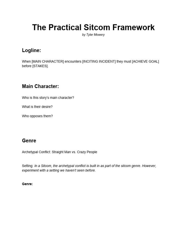 Sitcom Story Structure Guide | PDF | Plot (Narrative)