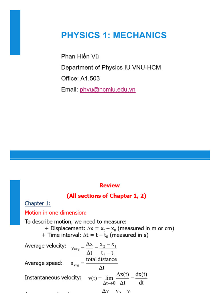 P1 - Midterm Review | PDF | Acceleration | Force