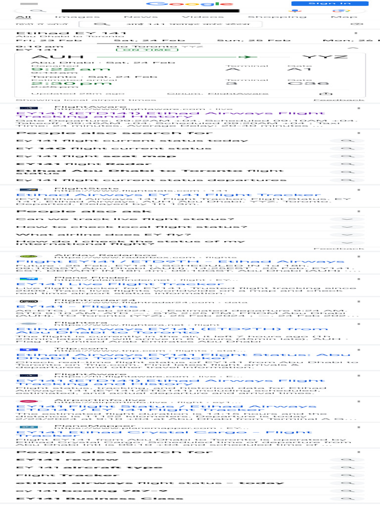 EY 141 Flight Current Status - Google Search | PDF | Transport | Airlines