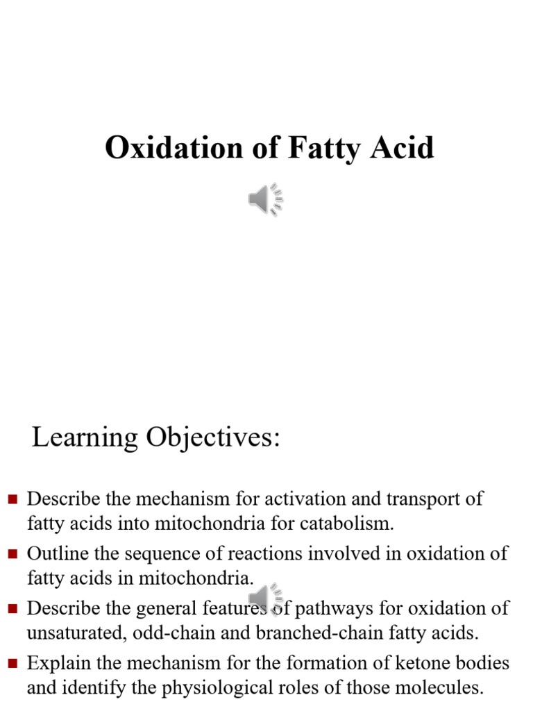 FA Oxidation | PDF | Fatty Acid | Biochemistry