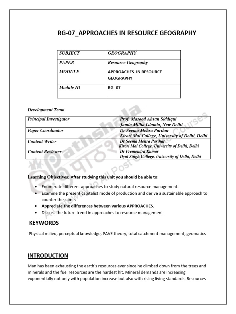Seema Approachesinresourcemanagement | PDF | Economics | Geographic ...