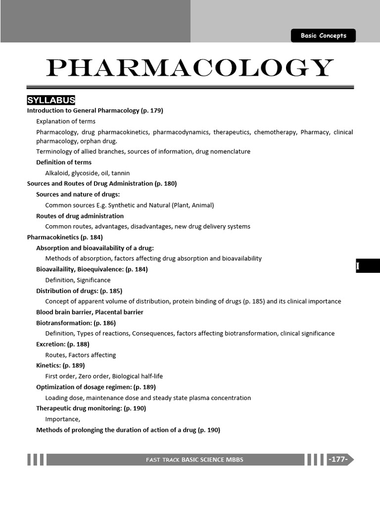 Overview of Basic Pharmacology Concepts | PDF | Drug Metabolism ...
