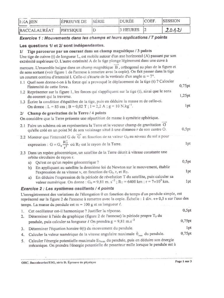 BAC D PHYSIQUE 2012.MAJORANTS - Academy | PDF