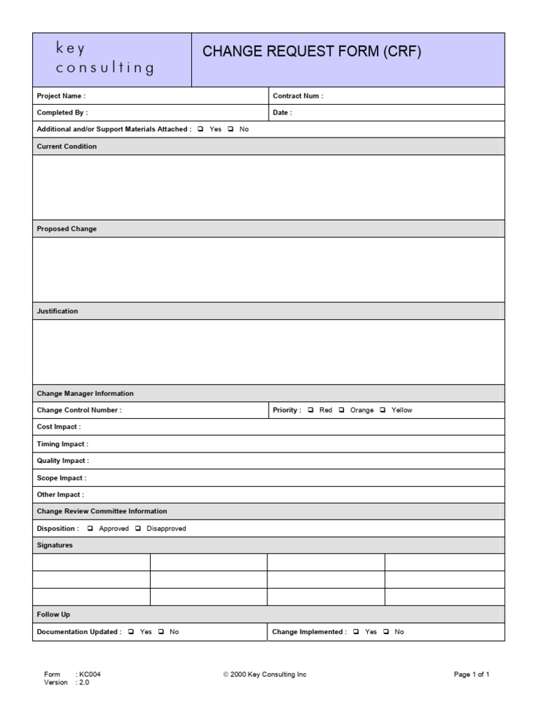 Change Request Form 1711651676 | PDF