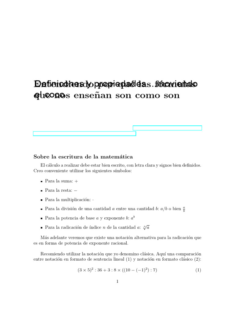 Operaciones Elementales - MPLG | PDF | Multiplicación | Exponenciación
