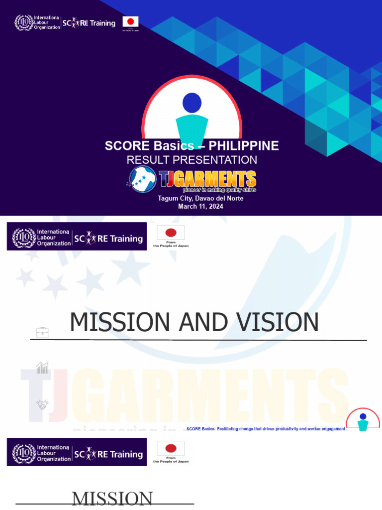 TJ GARMENTS-ILO SCORE FINAL PRESENTATION Edited | PDF | Waste | Employment