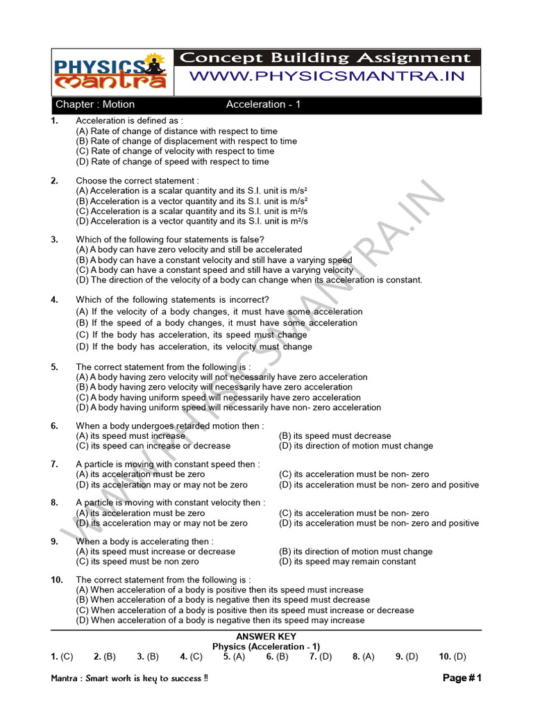 Acceleration - 1 | PDF | Acceleration | Velocity