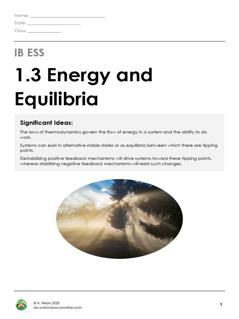 Energy, Equilibrium, and Feedback Mechanisms | PDF | Climate Change ...