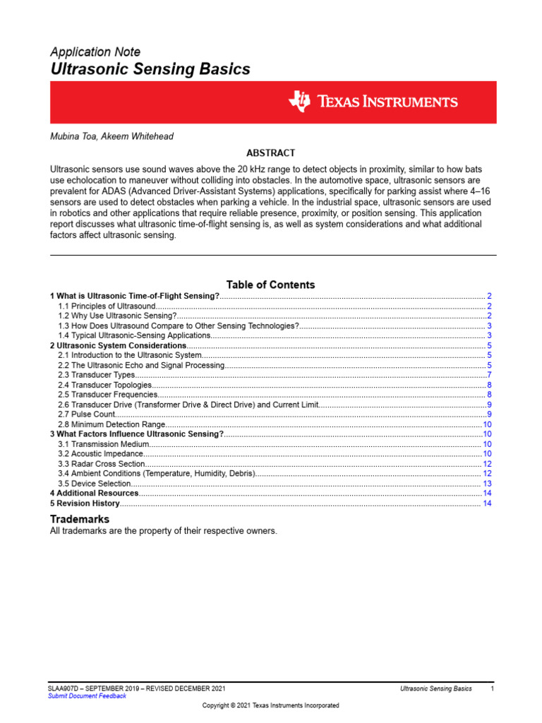 Ultrasonic Sensor | PDF | Ultrasound | Metrology