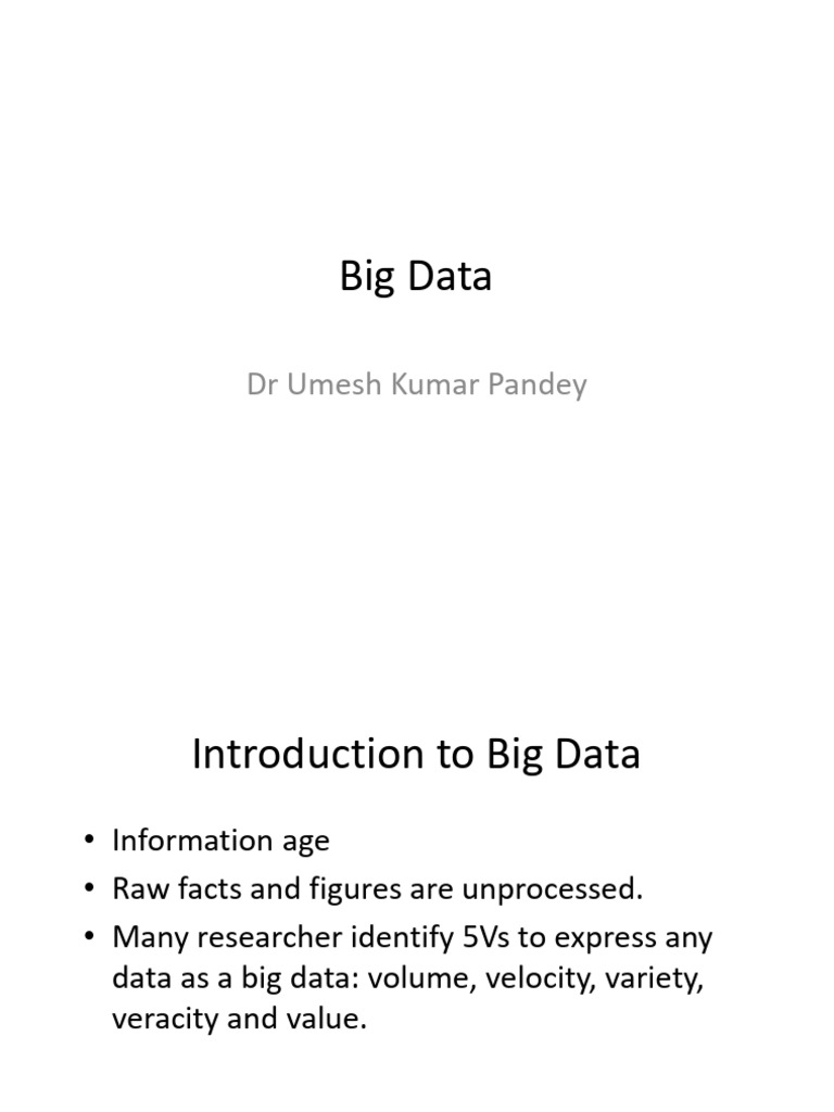Big Data Unit 1 AKTU Notes | PDF | Apache Hadoop | Big Data