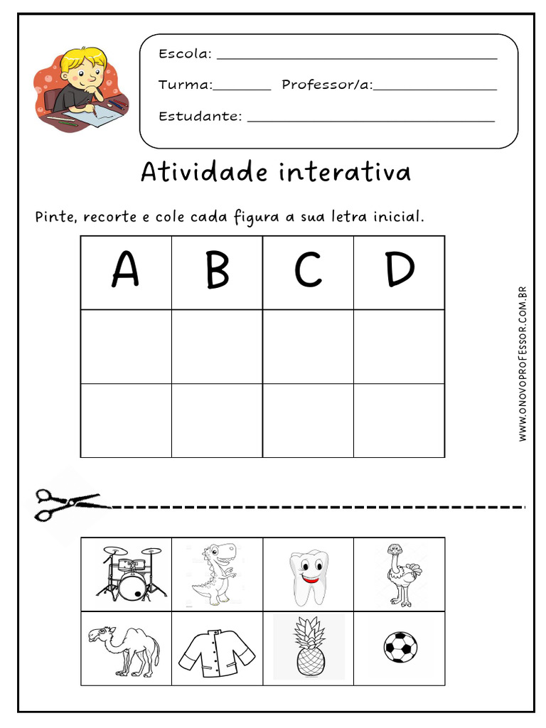 Atividade Alfabeto A B C D | PDF