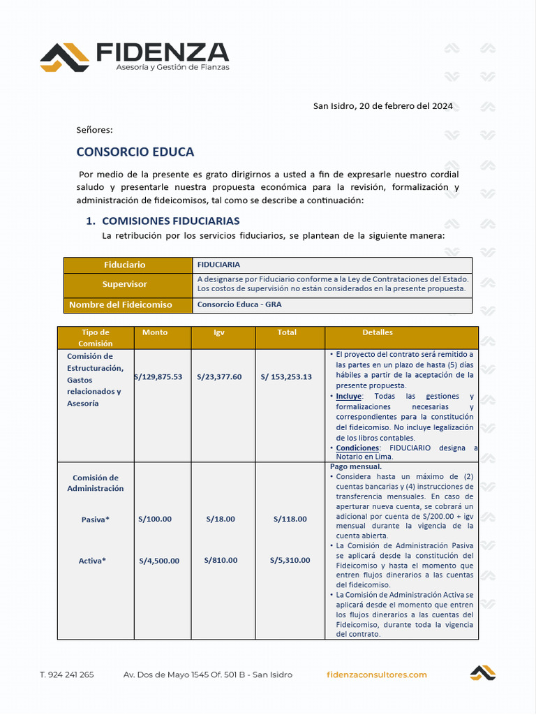 Cotizacion - Consorcio Educa 2 | PDF