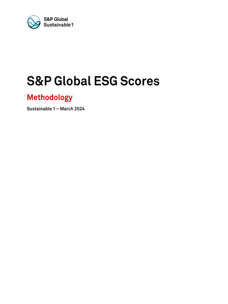 Spglobal Esg Scores Methodology | PDF | Governance | Climate Change ...
