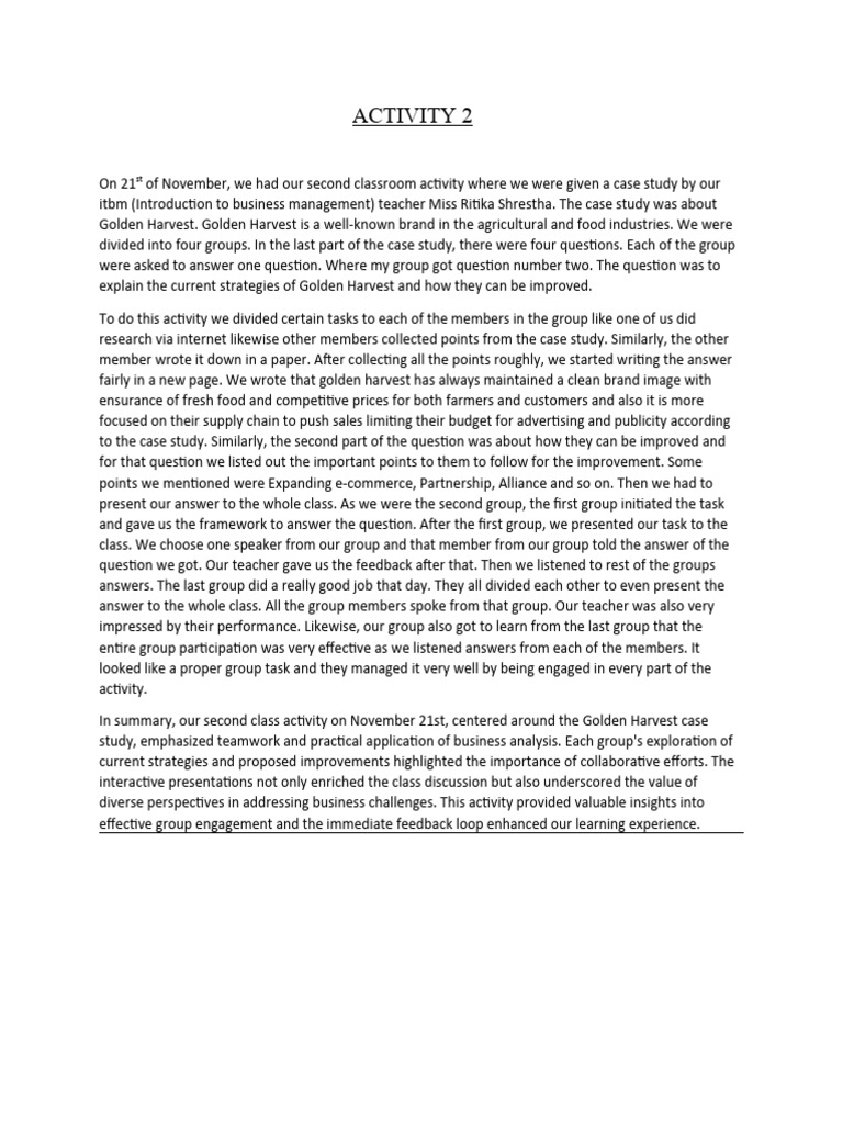 Class Activity 2 Itbm | PDF | Brand | Business