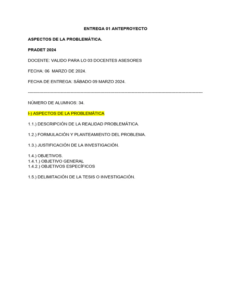 Entrega 01. Aspectos de La Problemática | PDF