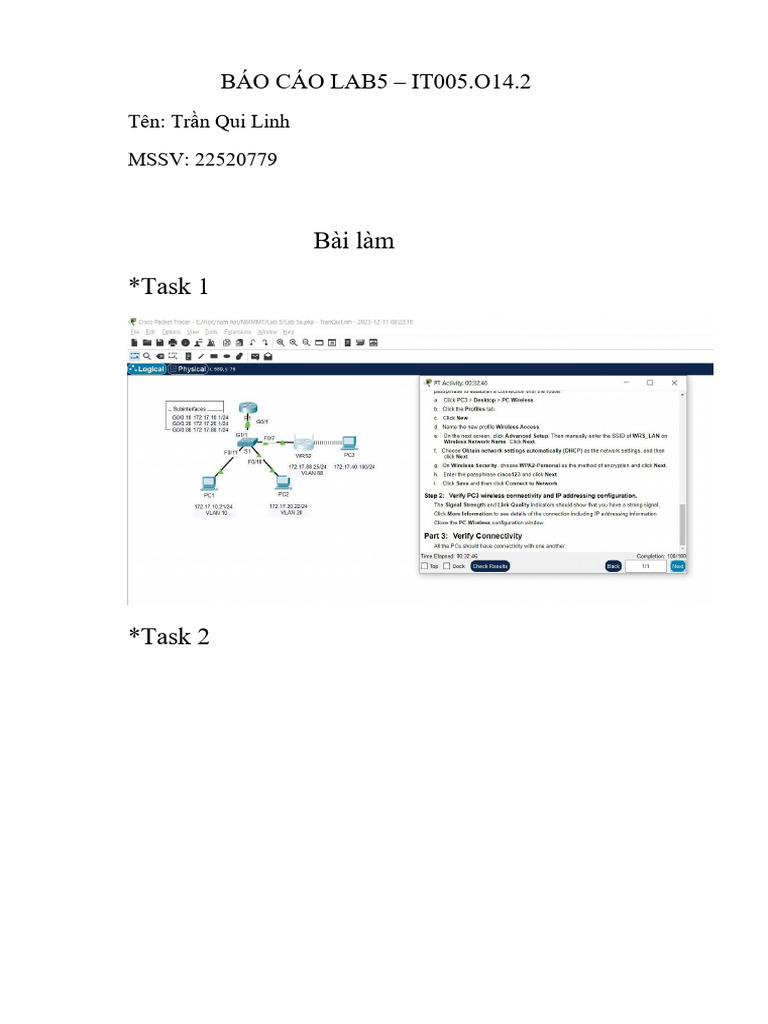 Báo Cáo Lab5 | PDF