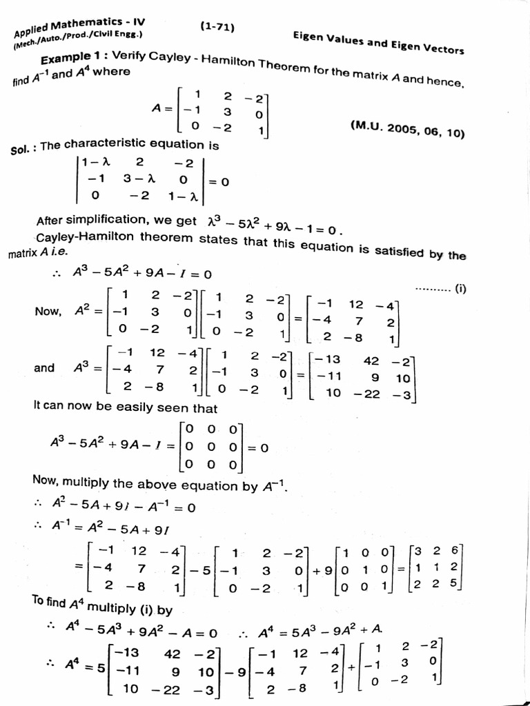 QB SYIT Mathematics | PDF | Eigenvalues And Eigenvectors | Matrix (Mathematics)