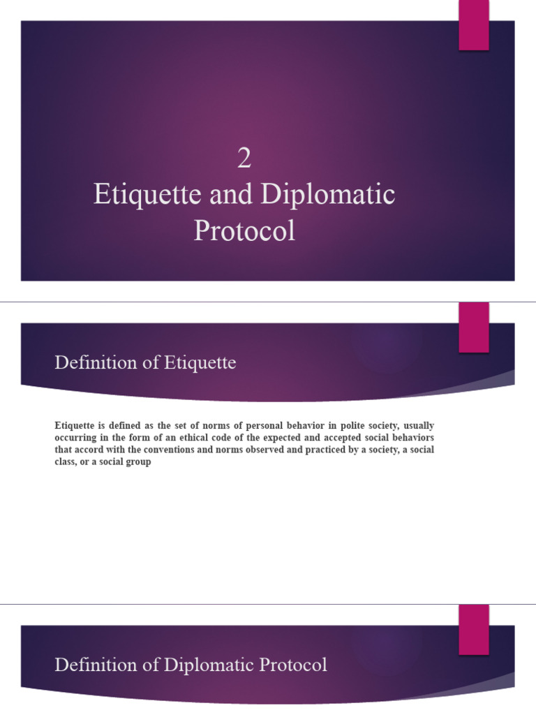 2 Etiquette and Diplomatic Protocol | PDF
