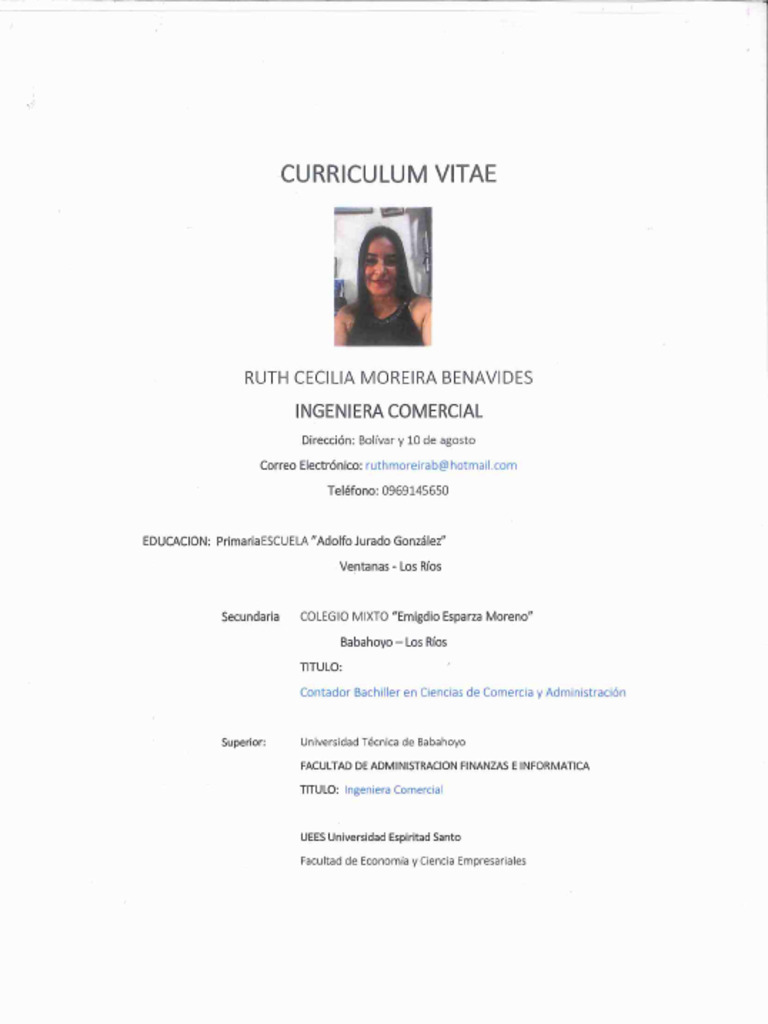Curriculum de Ing. Cecilia Moreira | PDF