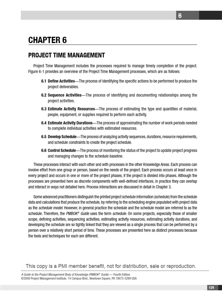 Chapter 6 - Time Management | PDF | Project Management | Business
