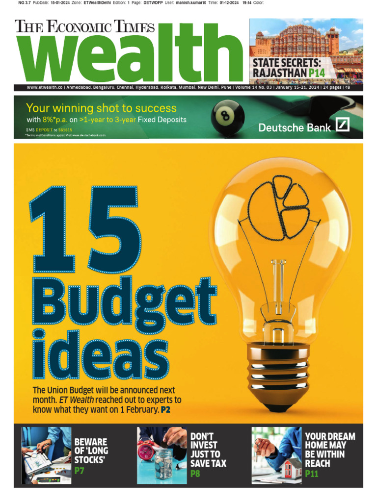 The Economic Times Wealth 01.15.2024 | PDF | Cost Of Living | Dividend