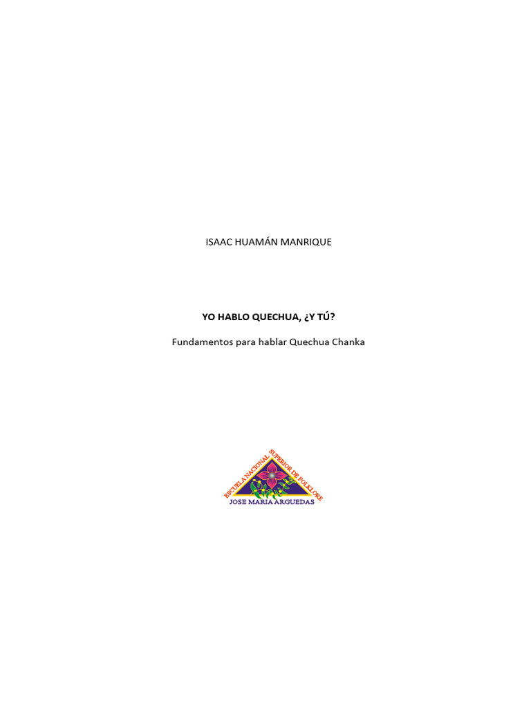 Isaac Huaman Manrique Yo Hablo Quechua y | PDF | Lengua española | Adjetivo Isaac Huaman Manrique Yo Hablo Quechua y | PDF | Lengua española | Adjetivo