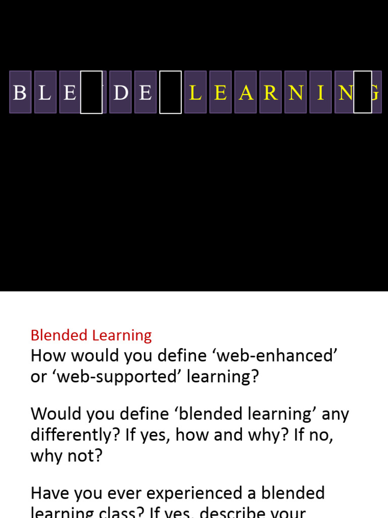 Blended Learning | PDF | Learning | Educational Technology