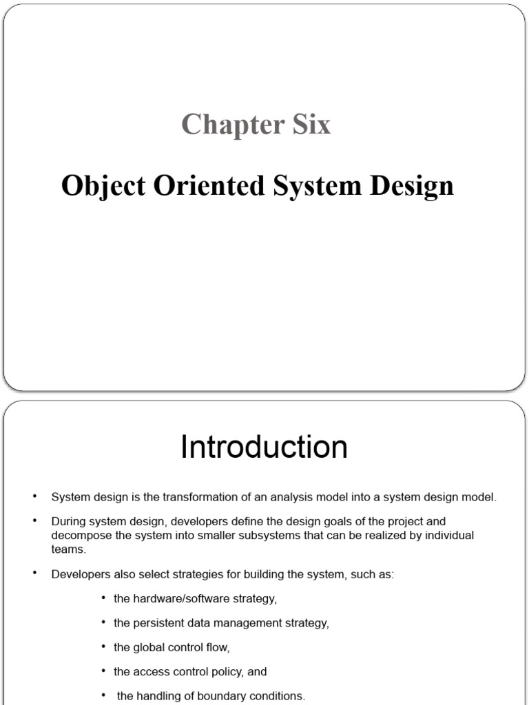 Ch6 Object Oriented System Design | PDF | Class (Computer Programming) | System