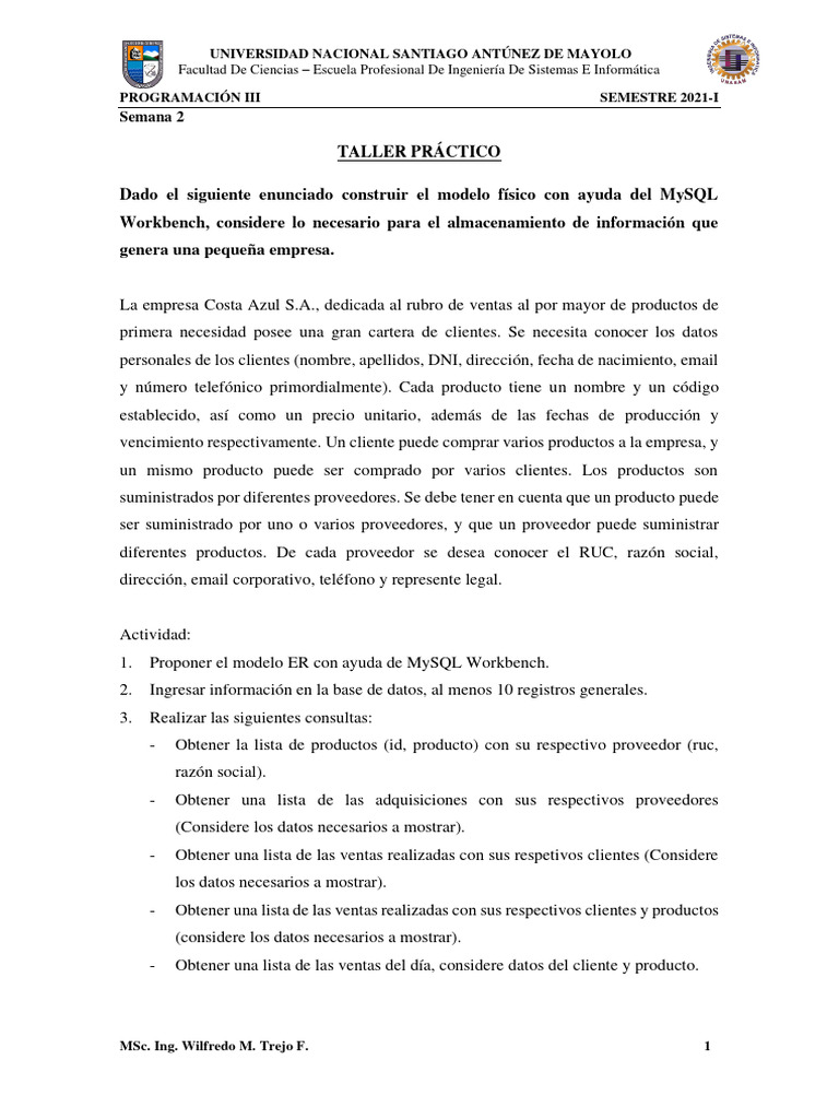 Modelo ER para Empresa de Ventas S.A. | PDF | Mi sql | Business